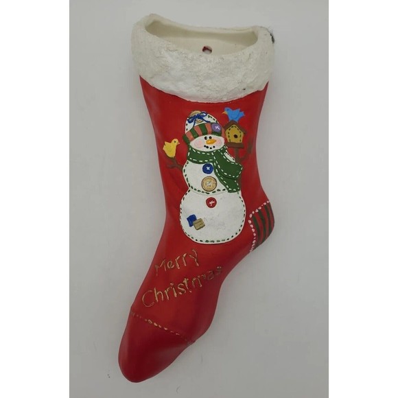 Unbranded | Holiday | Vintage Ceramic Christmas Stocking Snowman Wall ...